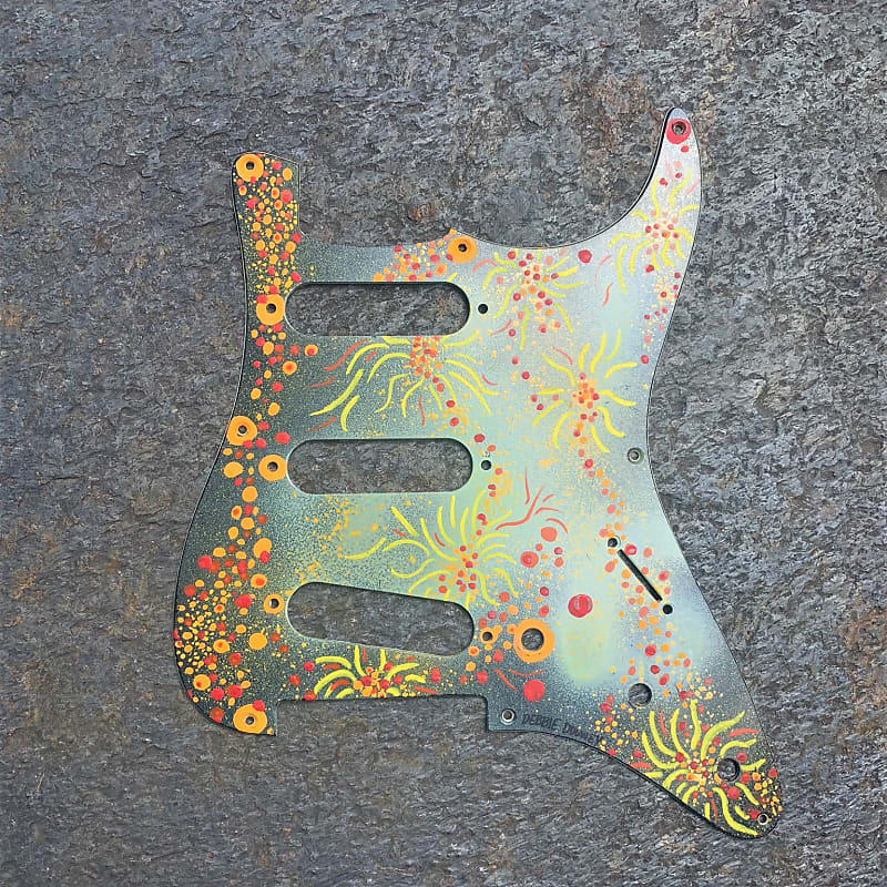 Custom hand painted pickguard Fender Stratocaster | Reverb