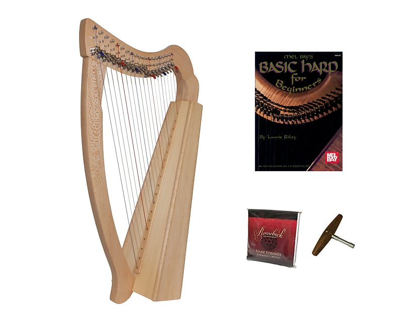 Roosebeck 19-String Pixie Harp w/ Full Chelby Levers - Book & | Reverb