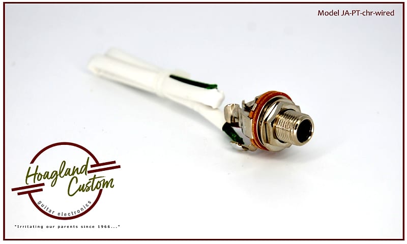 "Pure Tone" Chrome Mono Output Jack with 10" of Gavitt Cloth | Reverb