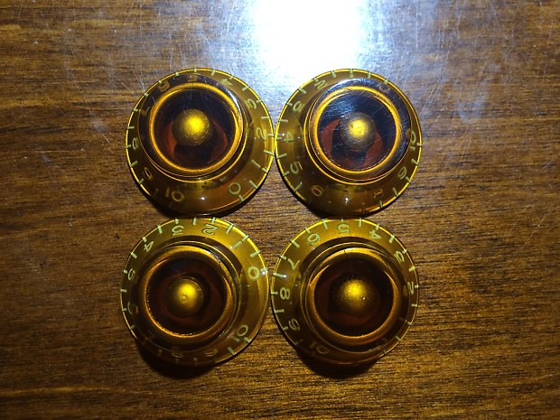 Gibson Amber Top Hat Knobs | Reverb