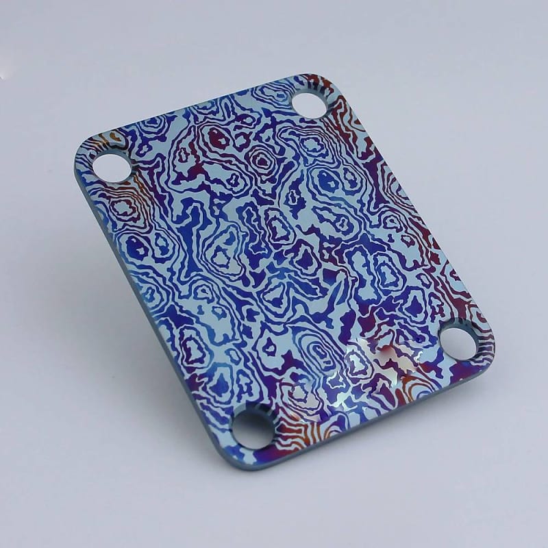 Blue Damascus Finish Guitar Bass Aluminum Materiel Neck Joint | Reverb