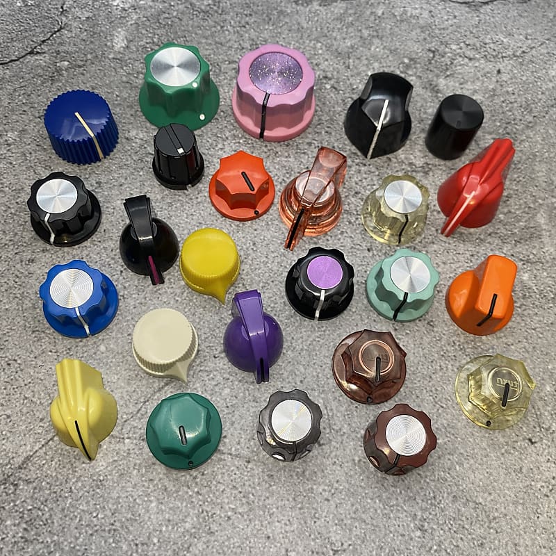 25 Pc Lot of Misc Mix Pedal & Guitar Amp Knob Knobs - Lot | Reverb