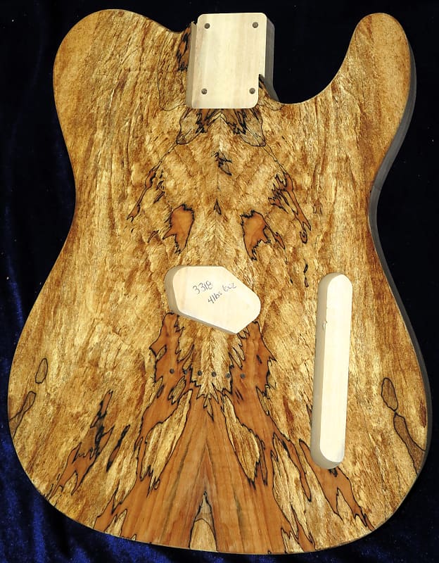 Spalted Maple Top / Aged Cottonwood Telecaster Tele Body 4lbs | Reverb