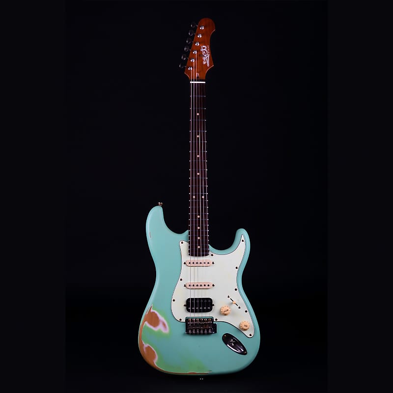 JET JS-400 SFG RLC Reliced S-Style HSS Electric Guitar - Sea | Reverb