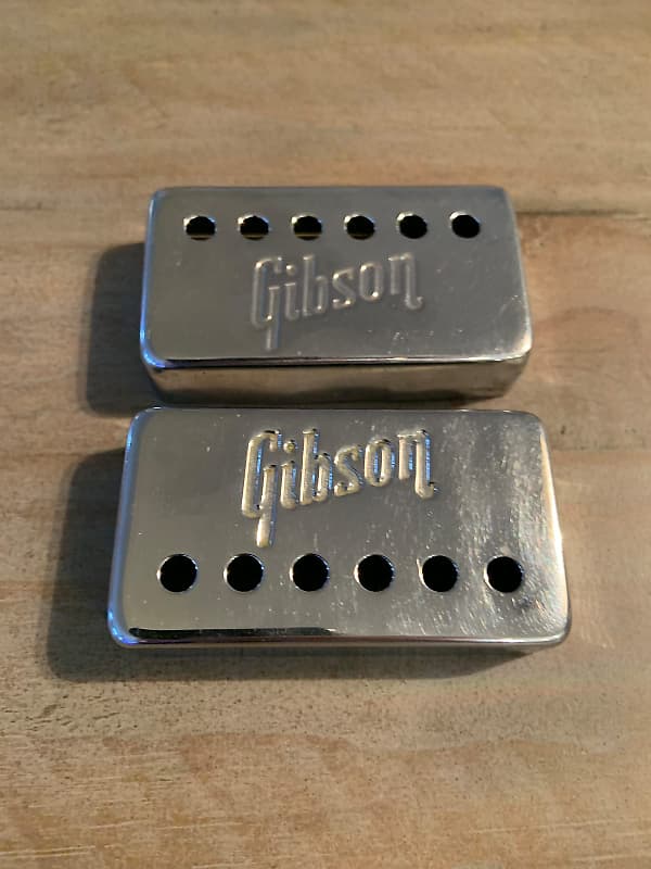 Gibson Embossed Pickup Cover Set 1970’s Chrome | Reverb