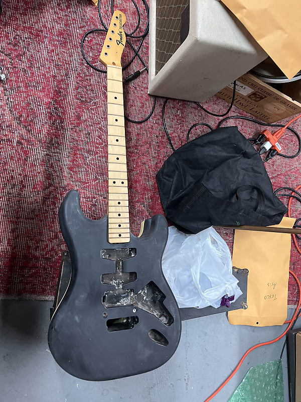 allparts stratocaster black strat body bodies | Reverb