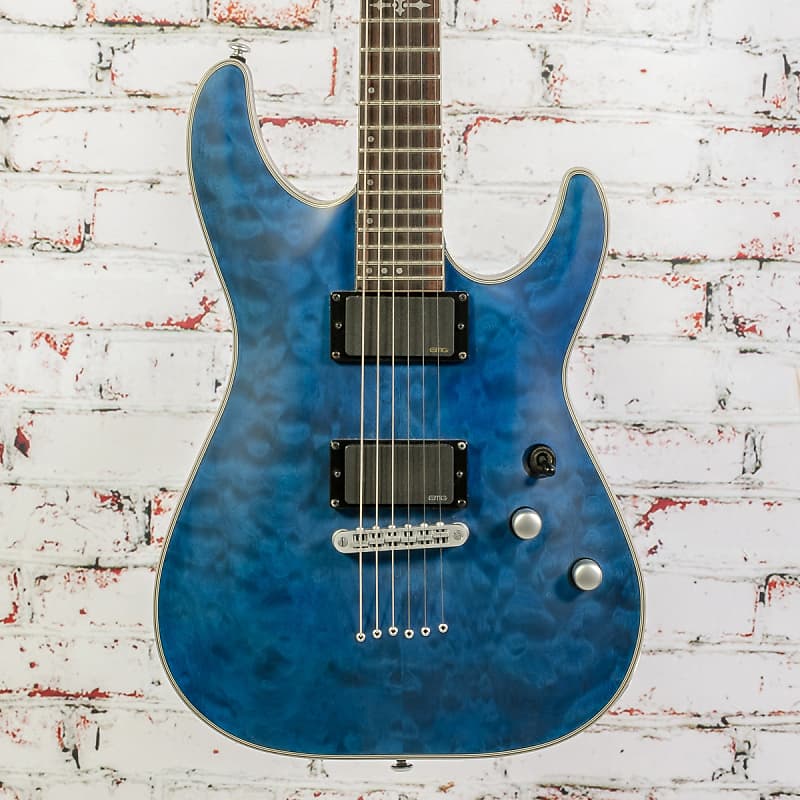 Schecter - C1 Platinum - Electric Guitar - Trans Blue Quilted | Reverb