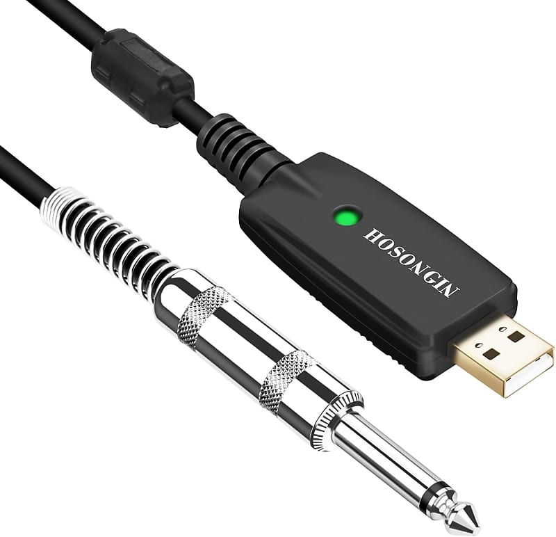 USB Guitar Cable - USB Interface Male to 6.35mm 1/4" TS Mono | Reverb