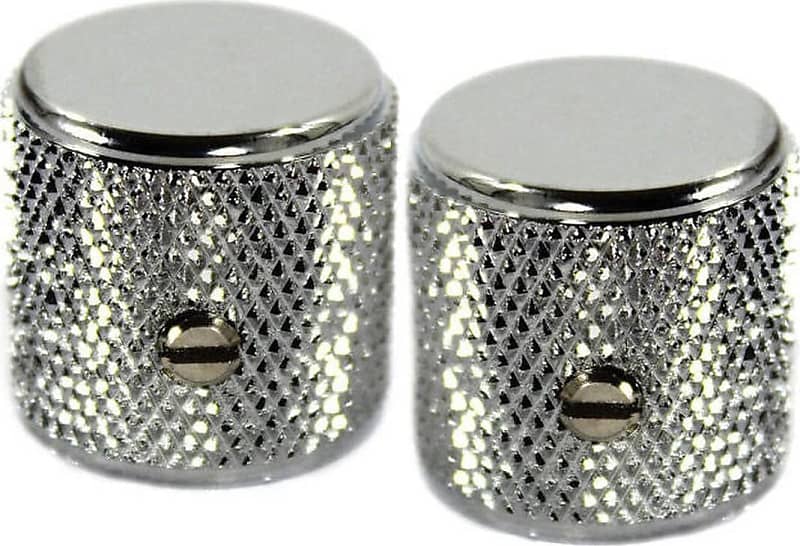 Fender P-Bass/Tele Knob Chrome Guitar Knobs (Set Of 2) | Reverb