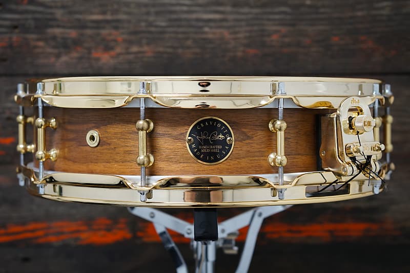 Craviotto 4x15" Solid Walnut Snare Drum w/Gold Hardware | Reverb