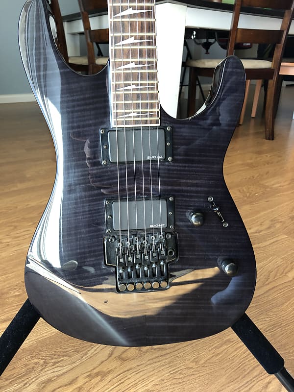 ESP LTD M-302 Transparent Black neck-through EMG | Reverb