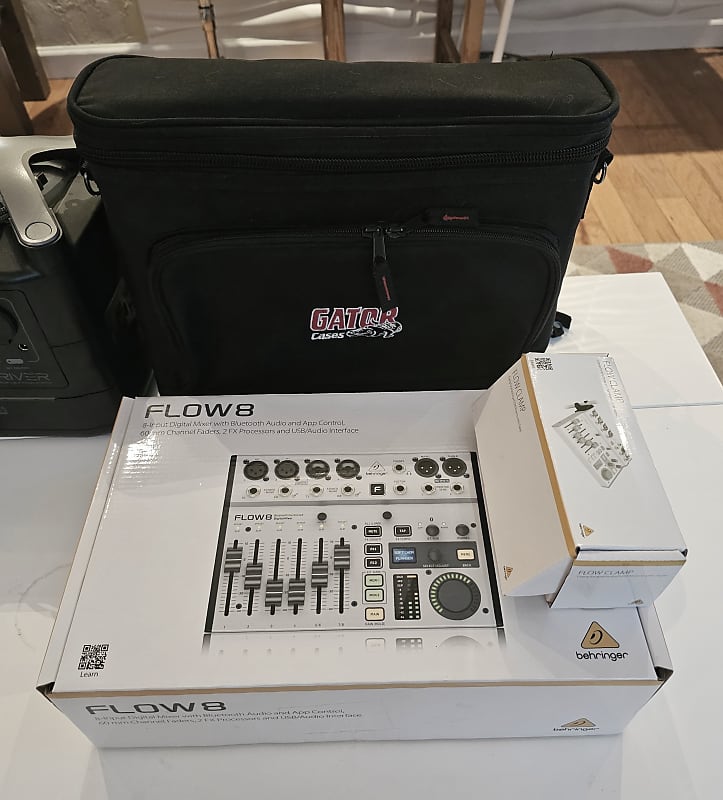 Behringer Flow 8 Input Digital Bluetooth Mixer + Extras | Reverb