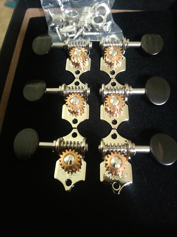 Waverly Guitar Tuners with Ebony Knobs For Solid Pegheads | Reverb