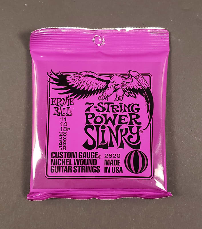 Ernie Ball 2620 7 string power slinky nickel wound 11-58 4 | Reverb