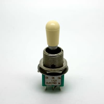 MINI TOGGLE SWITCH 3 WAY ON-ON-ON WITH IVORY TIP OF | Reverb