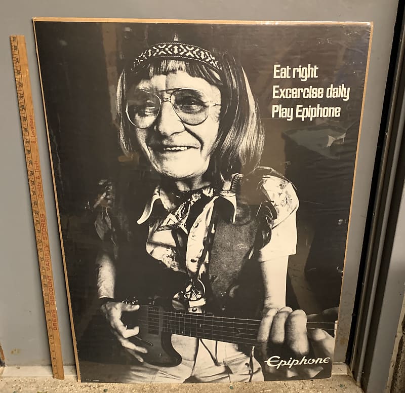Original 1973 Epiphone Guitars Advertising Poster, Hippie | Reverb