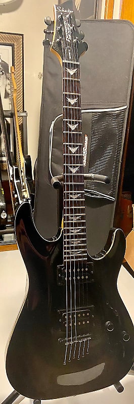 Schecter Spitfire 6 Black with pearl Inlay | Reverb