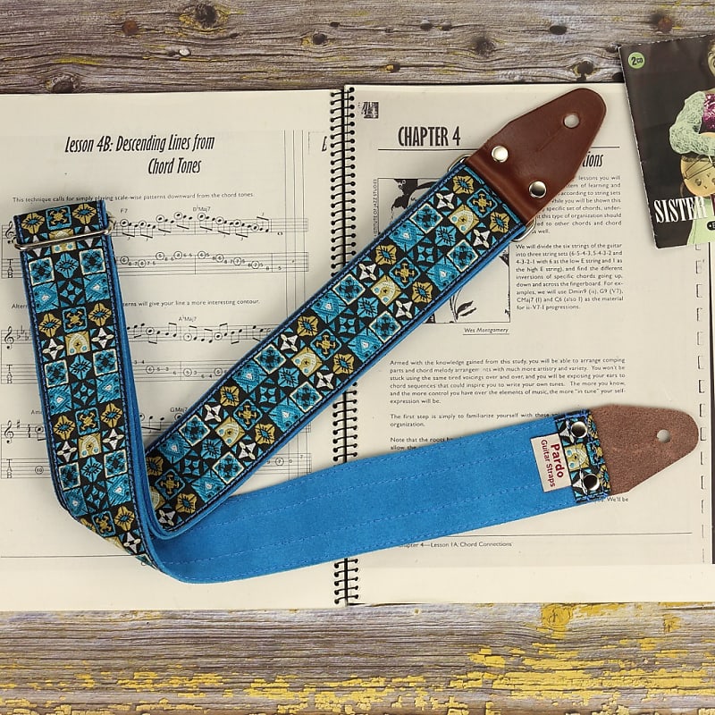 Hendrix Guitar Strap Blue Woodstock - Pardo Guitar Straps | Reverb