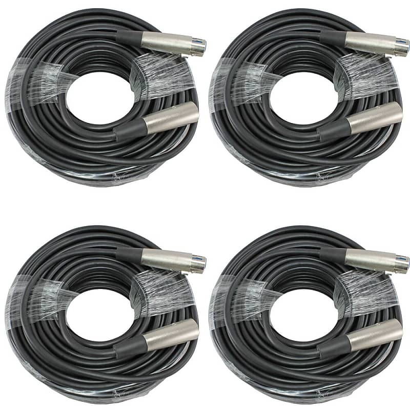 4 Pack 100 Ft Foot Feet 3Pin Xlr Male To Female Mic | Reverb