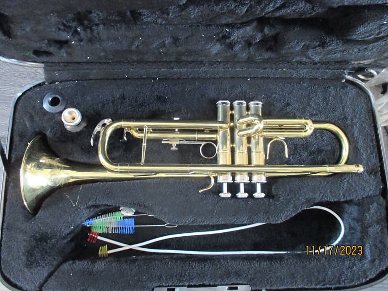 Stagg brand trumpet with case and mouthpiece | Reverb