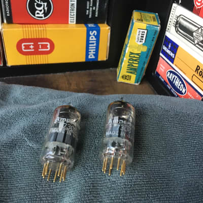 2 nos philips e188cc gold pin audio tubes, warm tone dutch | Reverb