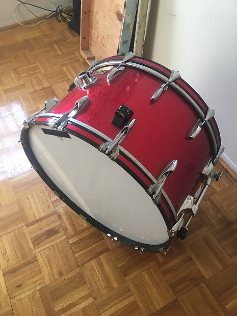 26" Remo Converted Marching band Drum Aged Red Sparkle | Reverb