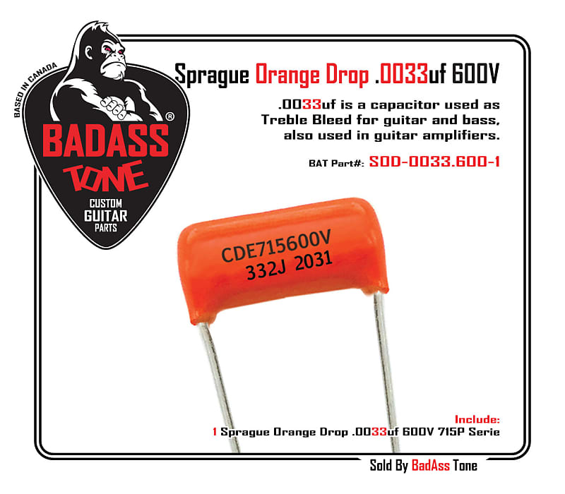 Sprague Orange Drop .0033uf 600V - Used for Guitar Tone Cap | Reverb