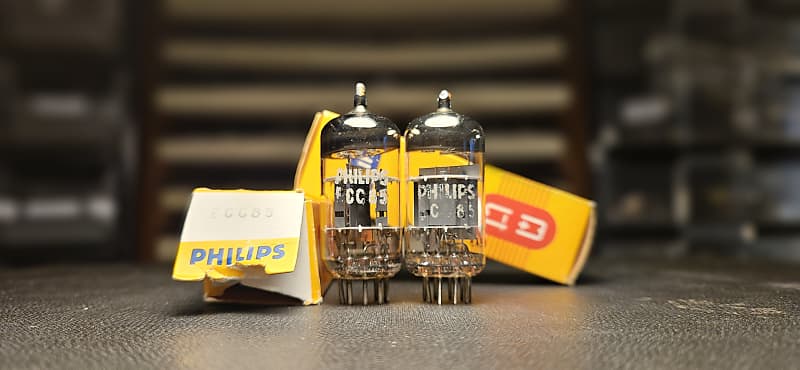 ECC85 Matched Pair PHILIPS Dimple Foil Disc Getter NOS NIB | Reverb