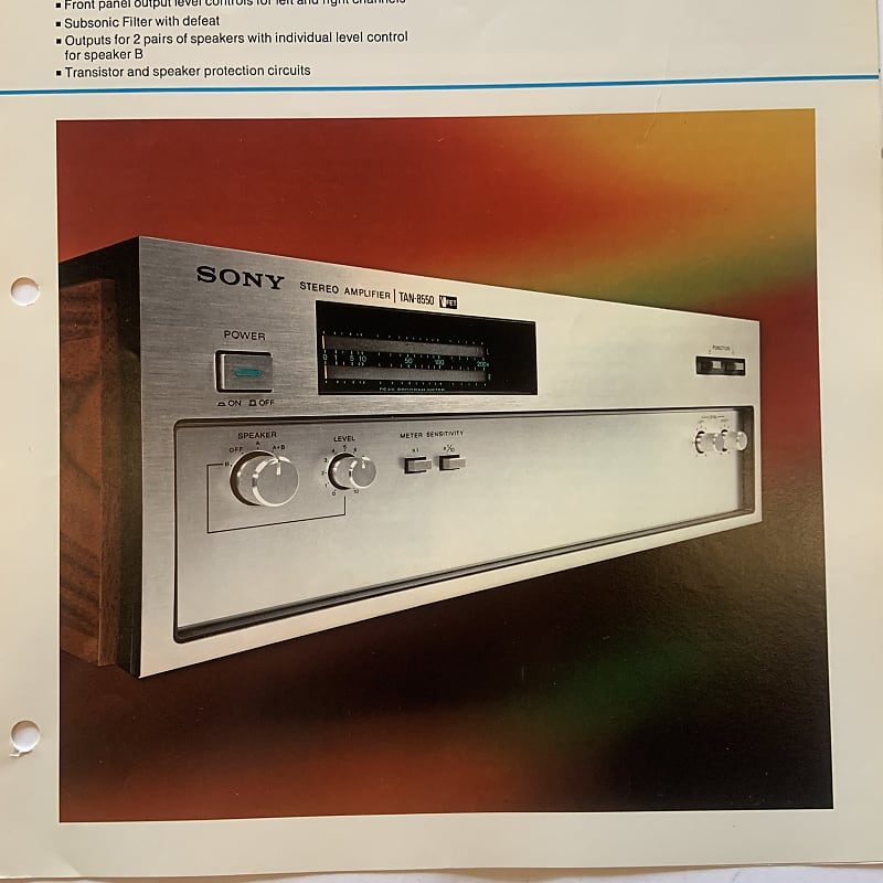 Sony TAN-8550 1979 dealer sheets | Reverb