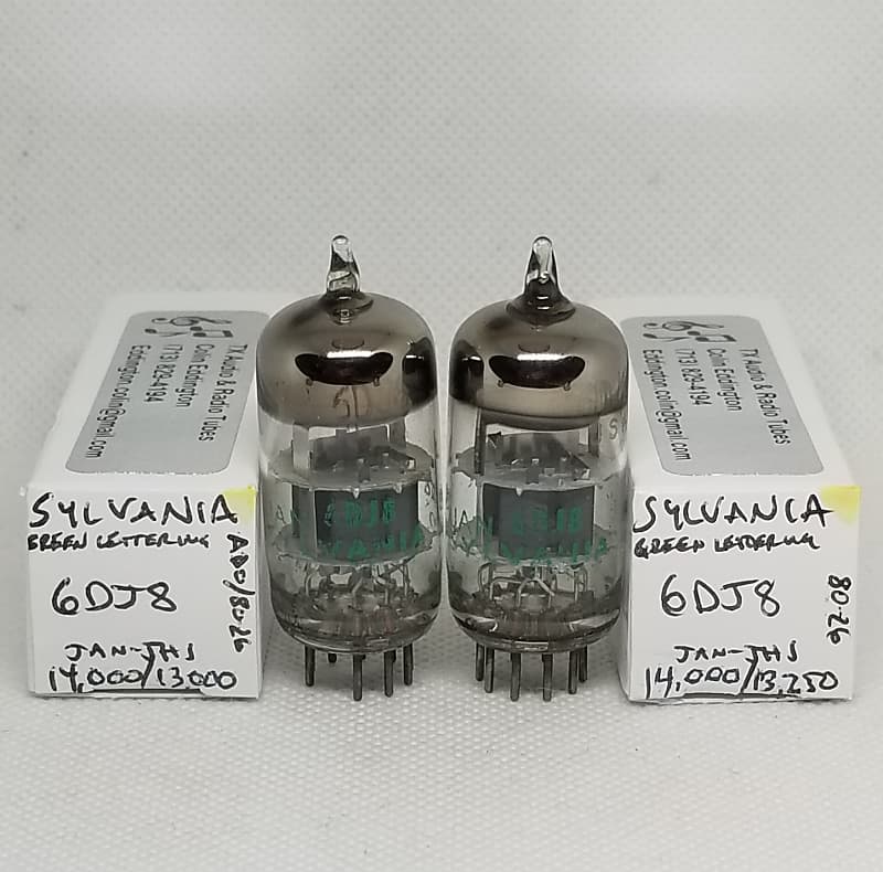 Sylvania JAN 6DJ8 Well Matched (7.1%) Pair NOS 6DJ8 ECC88 | Reverb