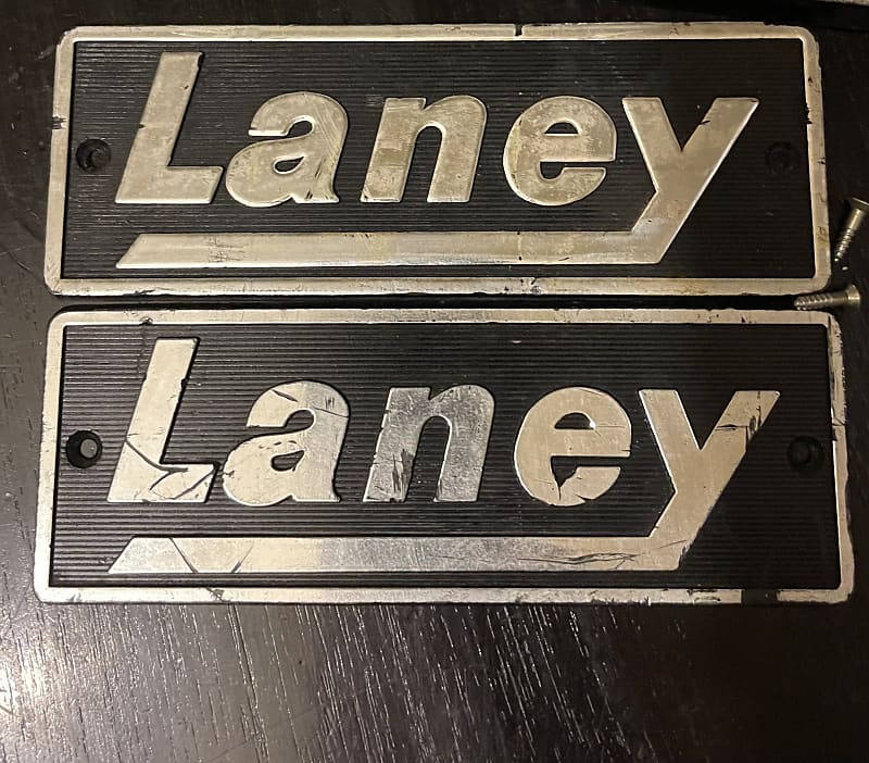 Laney Sound Supergroup logo plate emblem pair 1969-1971 | Reverb UK