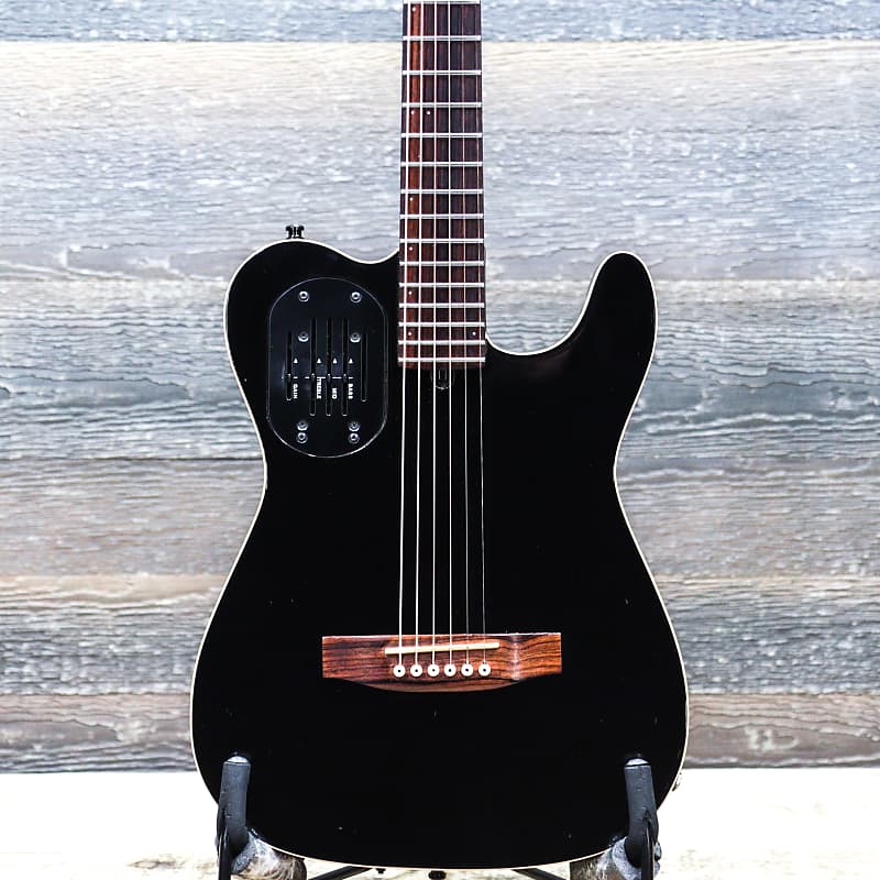 Godin Acousticaster Black High-Gloss Chambered Body | Reverb UK