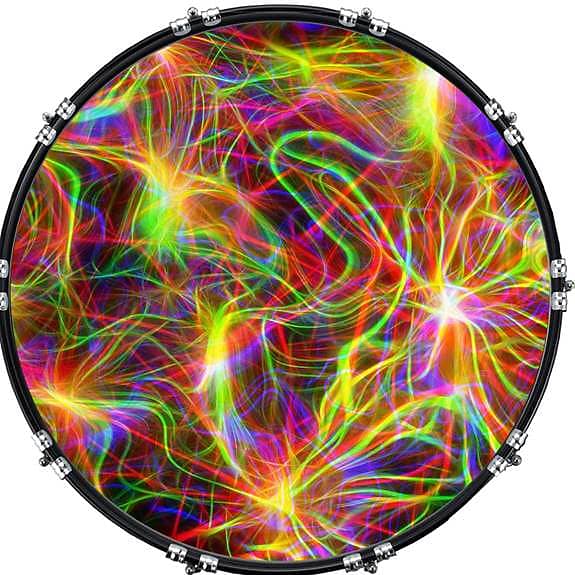 Custom Graphical 22" Kick Bass Drum Head Skin -Texture 4 | Reverb