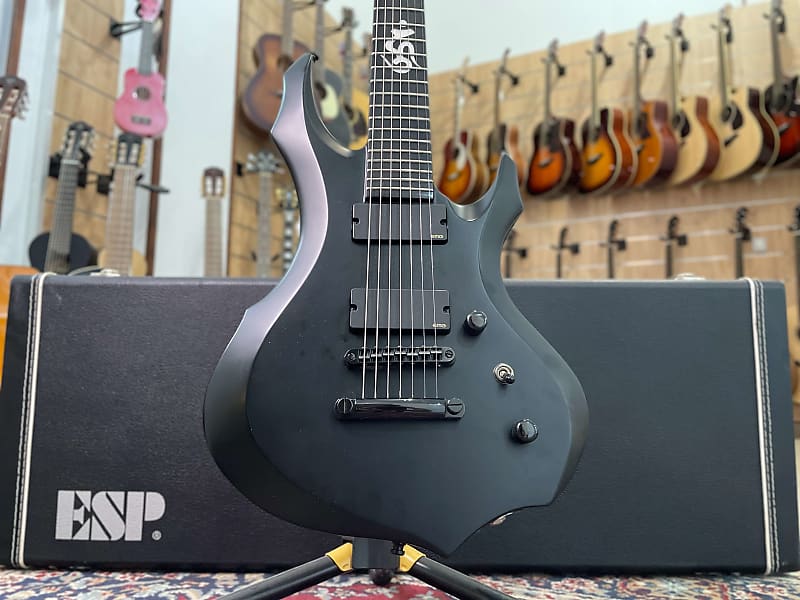 ESP Forest F-STD 7 S Sanskrit BKS – Black Satin Made In Japan | Reverb
