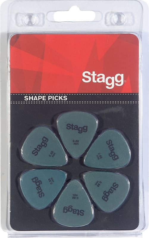 Pack of 6 Stagg 0.88 mm standard plastic picks | Reverb
