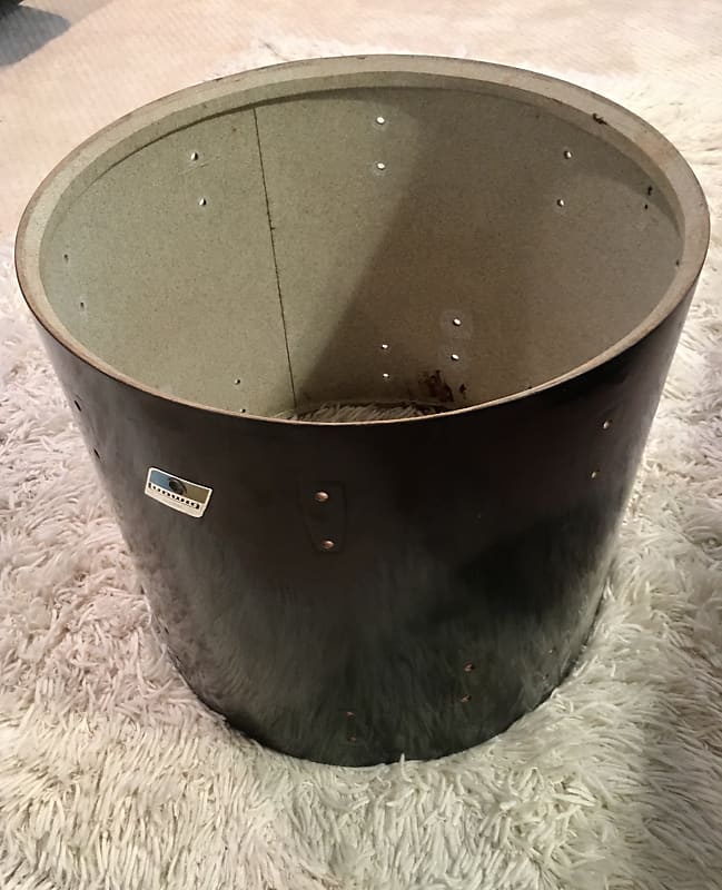 Ludwig 16 x 18 Floor Tom shell Mid ‘70’s Black Cortex | Reverb