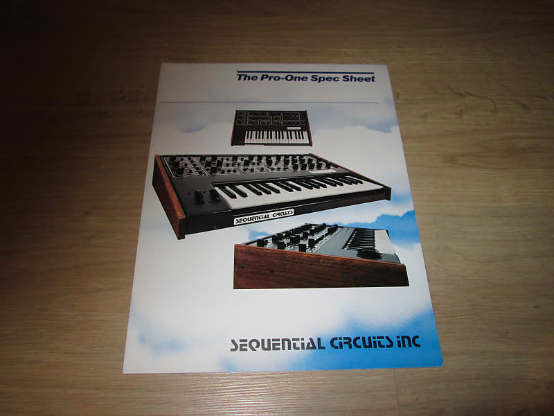 Sequential Circuits Pro One Brochure + Prophet-5 Sheet–1981- | Reverb