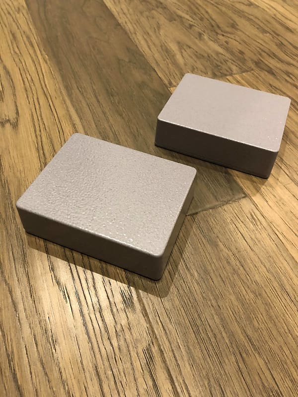 x2 Hammond Enclosures 1590BB Silver Hammertone Guitar Pedal | Reverb