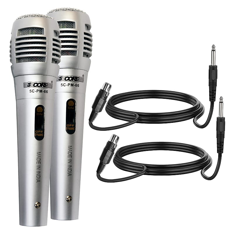 5 Core Microphone Pair XLR Dynamic Mic Karaoke Singing | Reverb
