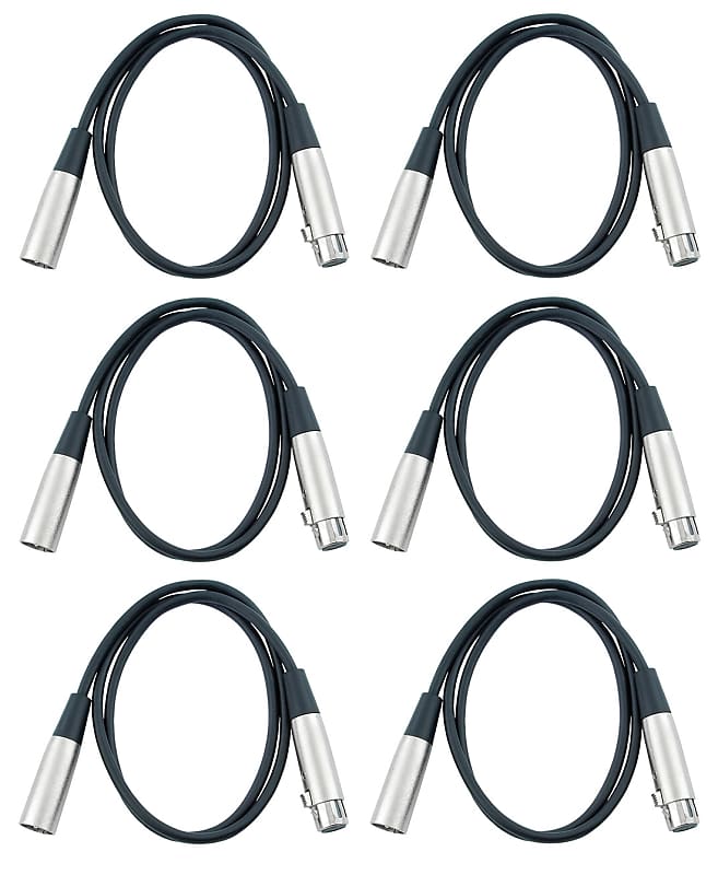Cable Up DMX-XX350-SIX-K DMX 3-Pin Lighting Cable Bundle (6) | Reverb