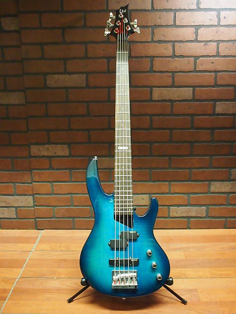 ESP LTD B-55FM Blue Burst 5-String Bass | Reverb