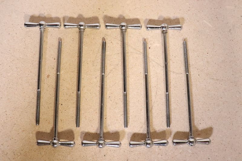 Ludwig 5-1/4" Chrome T Rods 8pk Vintage 1950's -60's #1 | Reverb