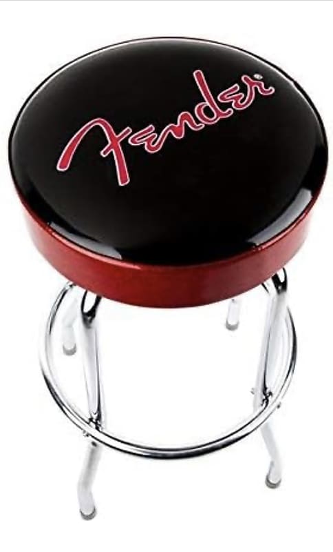 Fender 30” Bar Stool 2022-23 - Silver with Black Cushion | Reverb