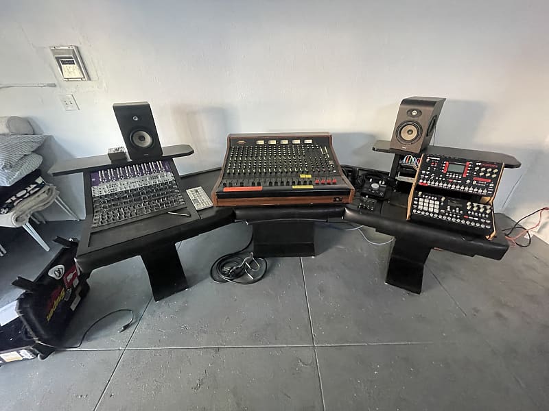 Custom Studio Work Desk With Side Cars and Speaker Stands | Reverb