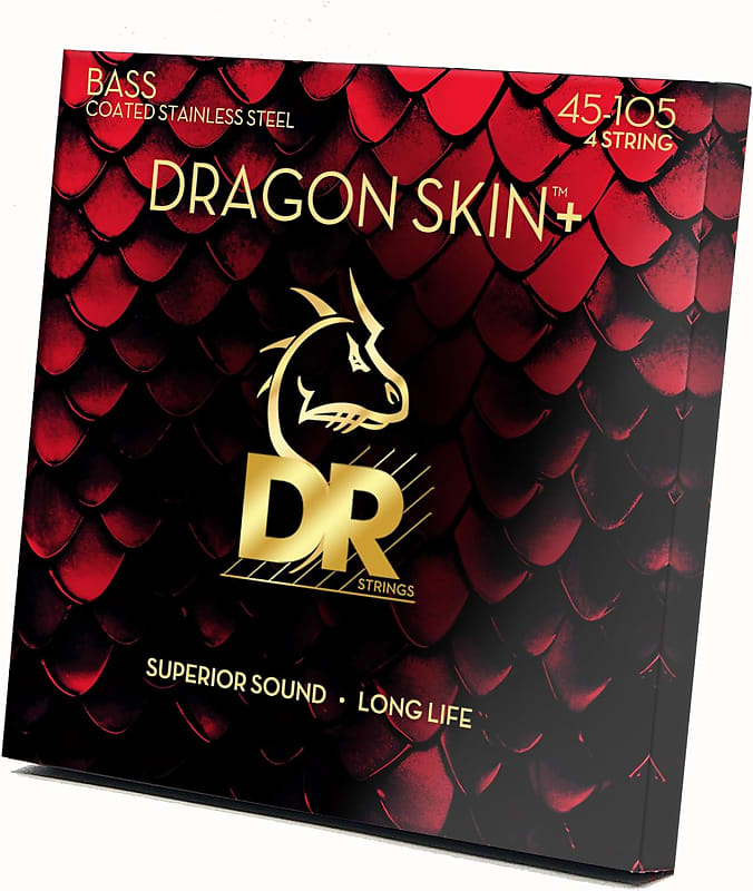 DR Strings Dragon Skin+ DBS-45 Coated Stainless Steel 4 | Reverb