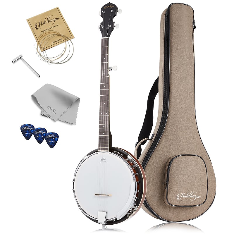 5-String Banjo with Closed Back, Mahogany Resonator, 24 | Reverb