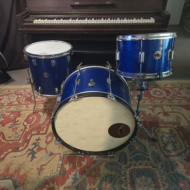 Kent 1960s drums 22x14 15x15 13x8 60s - Blue Sparkle | Reverb