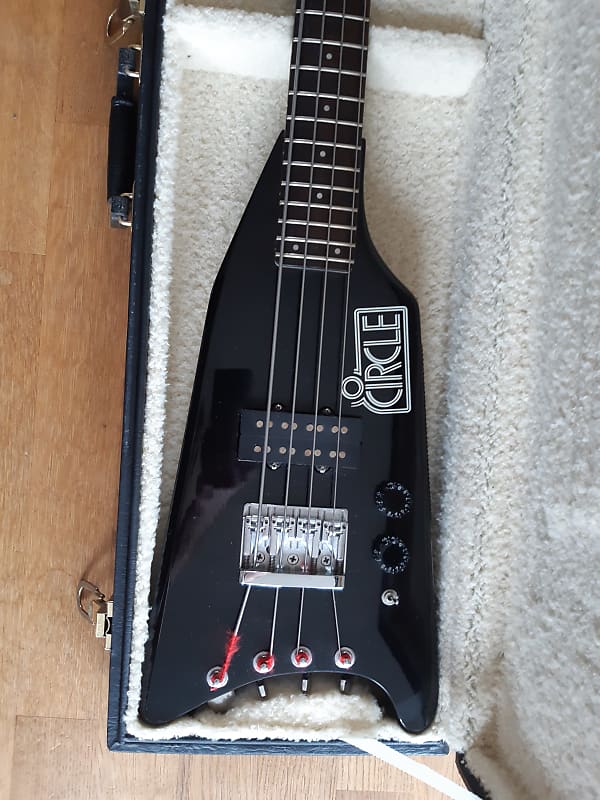 Circle Headless Bass vintage 80s black aluminum neck Kramer | Reverb