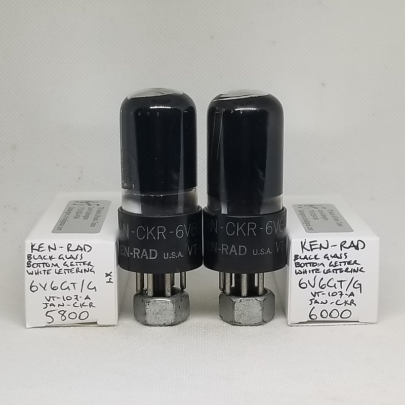 Ken-Rad JAN-CKR 6V6GT VT-107 Black Glass Well Matched Pair | Reverb UK
