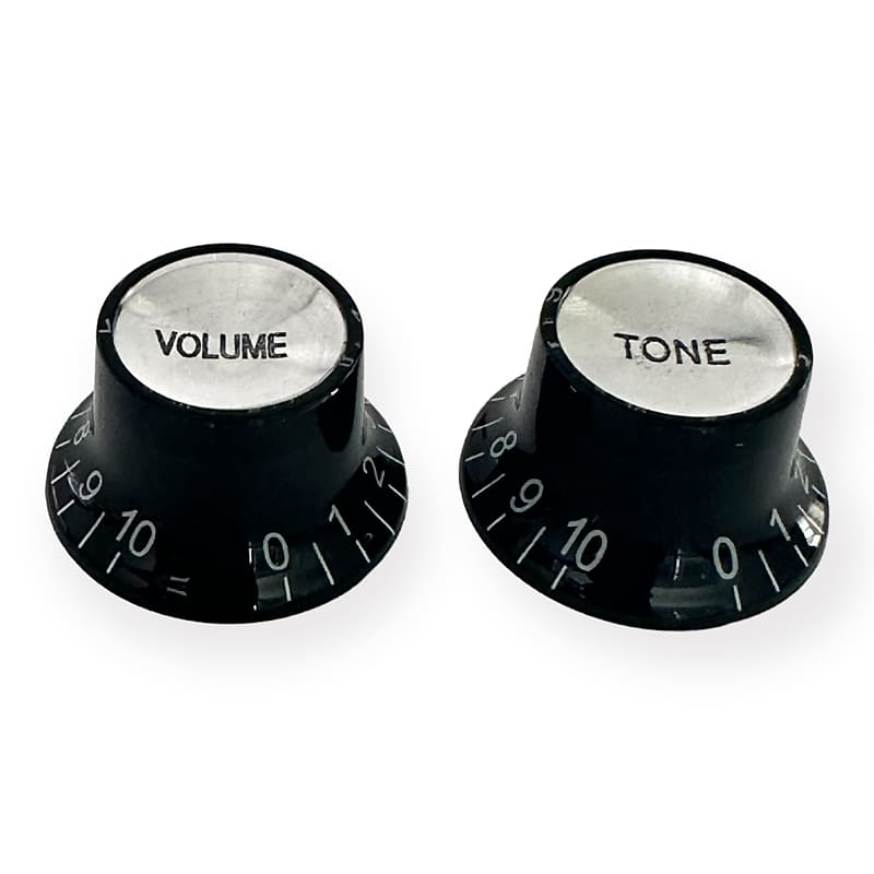 AxLabs Top Hat Reflector Knobs (Set of 2), Black, White Font | Reverb